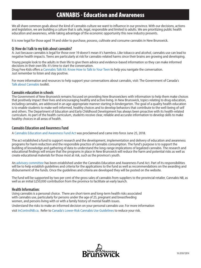 Cannabis Education and Awareness | PDF | Adolescence | Risk