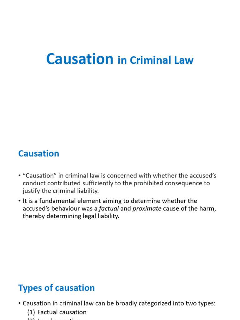 Understanding Causation in Criminal Law | PDF | Causation (Law ...