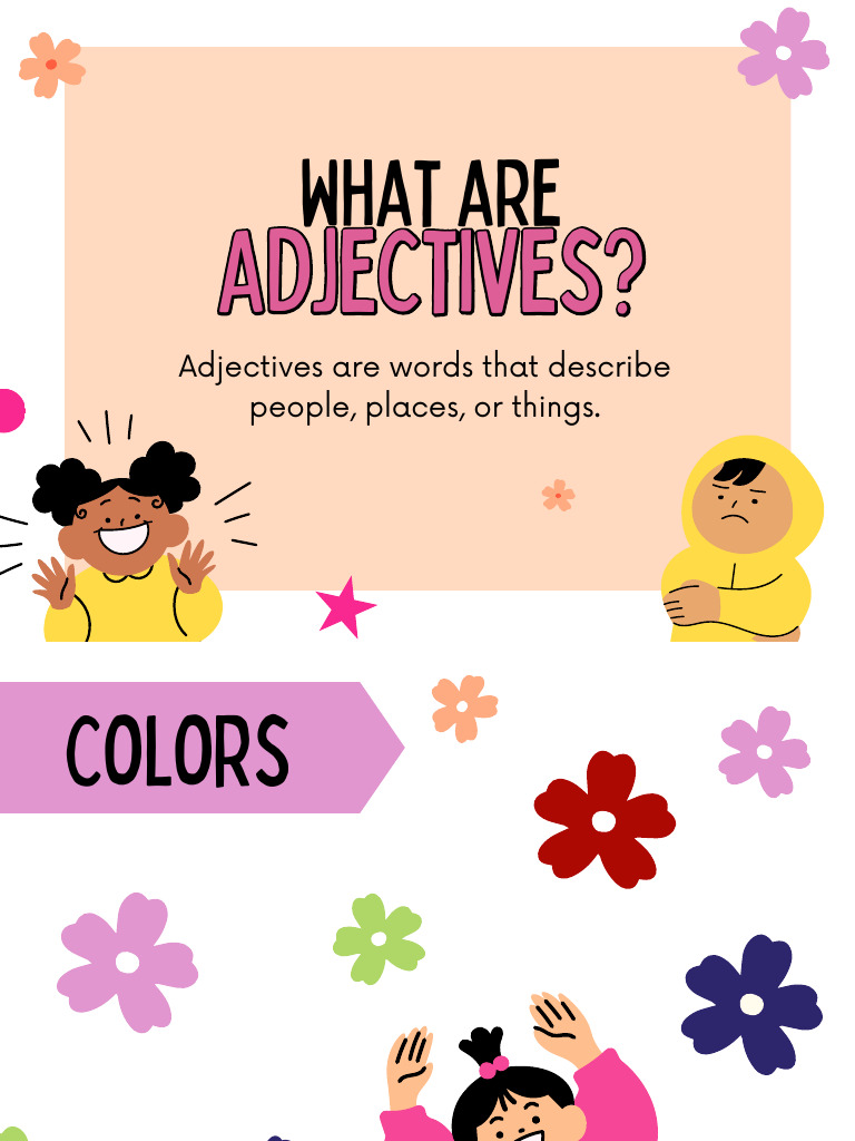 What Is An Adjective Presentation in A Colorful Minimalistic Style | PDF