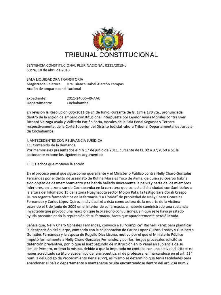 SCP 0235 - 2013-L | PDF | Derecho Constitucional | Debido al proceso