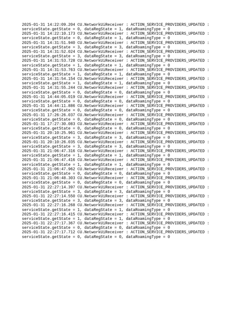 Network Service State Updates Log | PDF