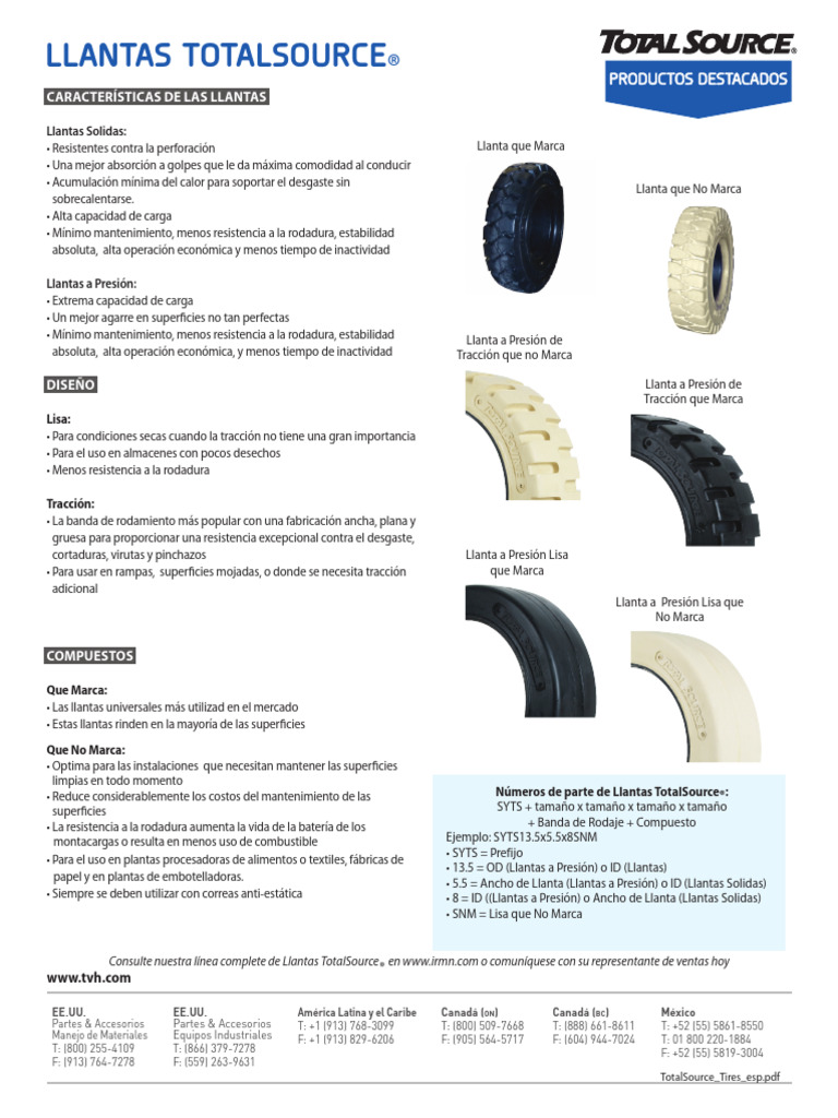 Totalsource Tires Esp | PDF | Neumático | Ingeniería mecánica