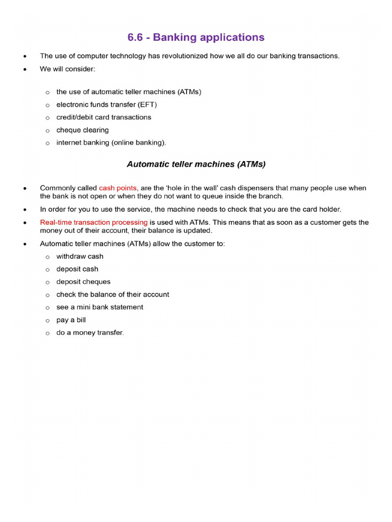 6.6 Banking applications | PDF