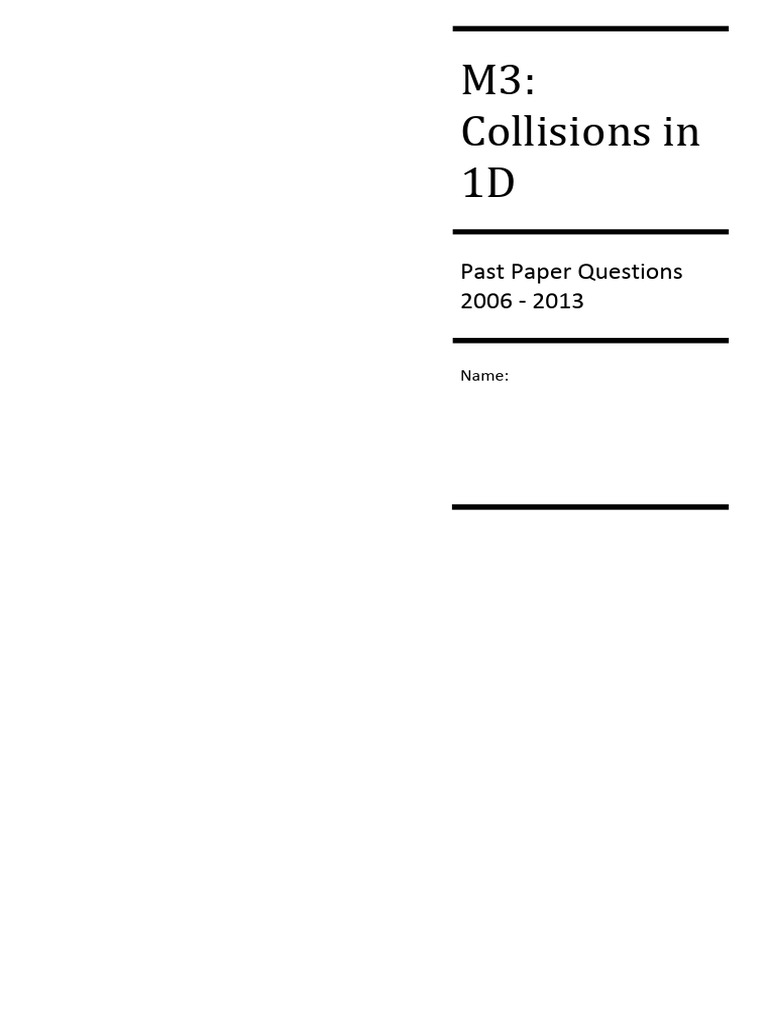 Exam Questions M3 2D Collisions | PDF