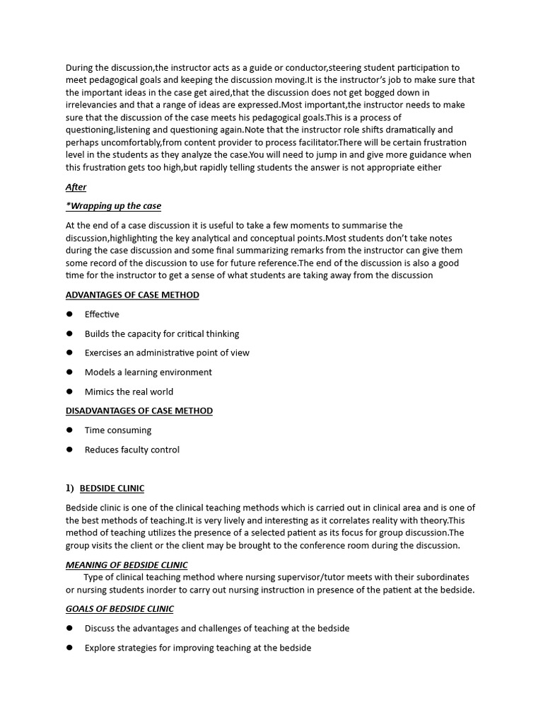 bedside clinic | PDF | Teaching Method | Learning