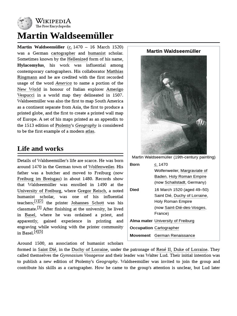 Martin Waldseemüller | PDF | Geographical Technology | Geography