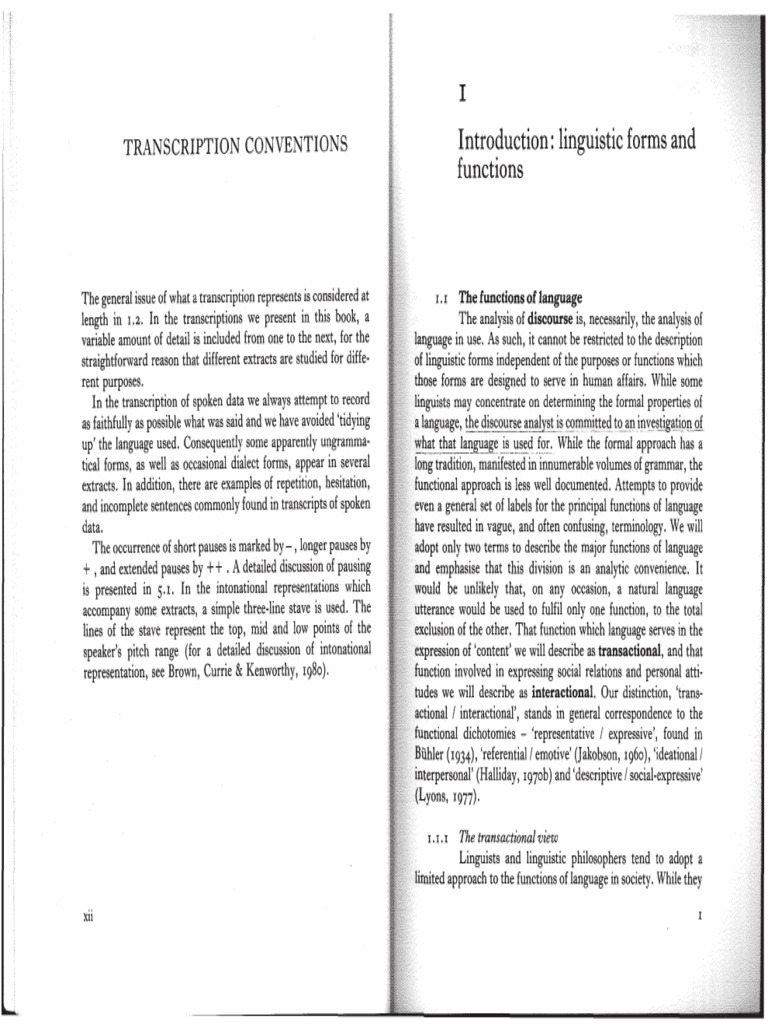 The Functions of Language (Brown & Yule) | PDF