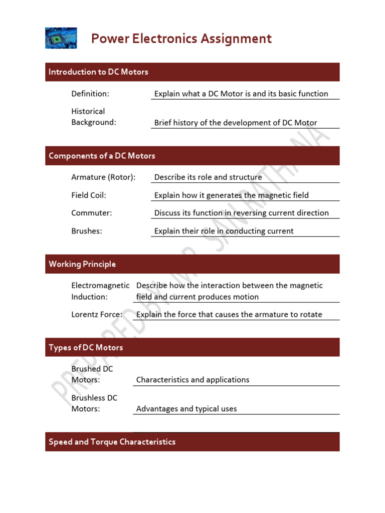 Chapter 1 Assignment-DC MOTOR | PDF