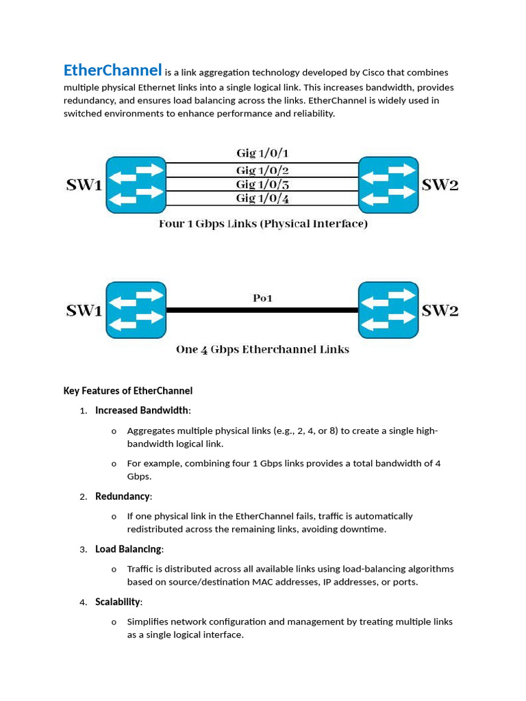 Etherchannel | PDF | Internet Architecture | Physical Layer Protocols