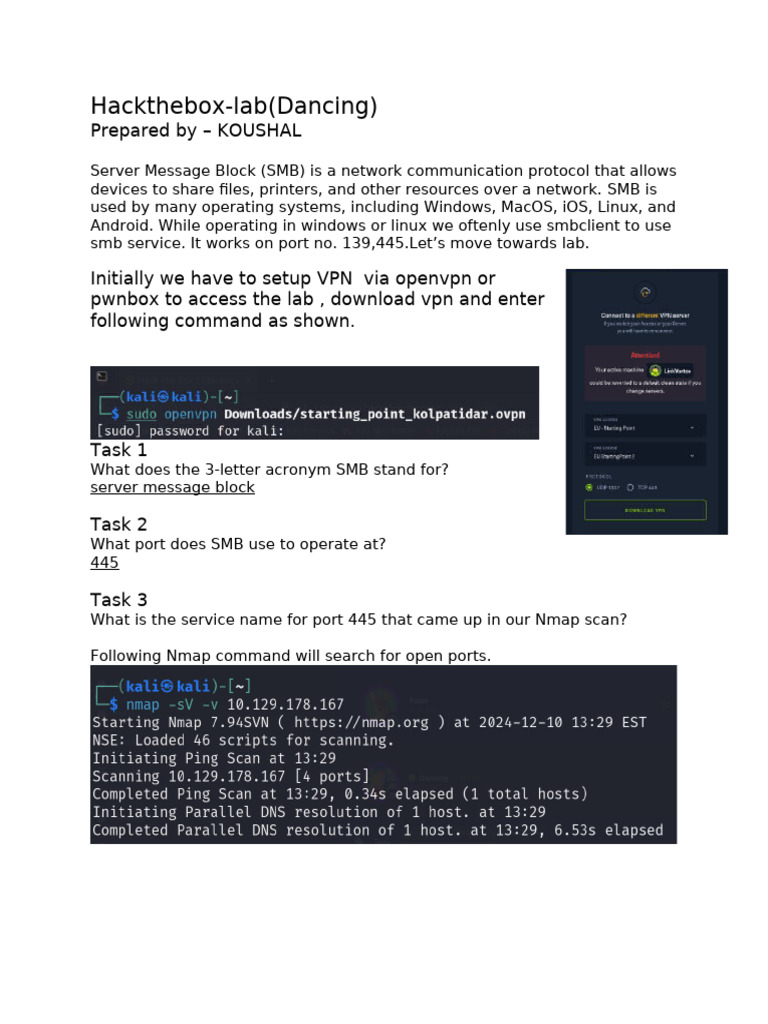 Hackthebox (Dancing) Koushal | PDF
