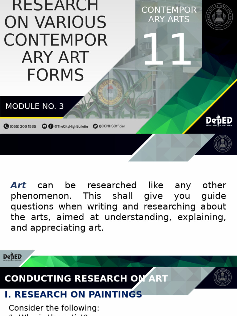 Research On Various Contemporary Art Forms Conarts 11 Pdf