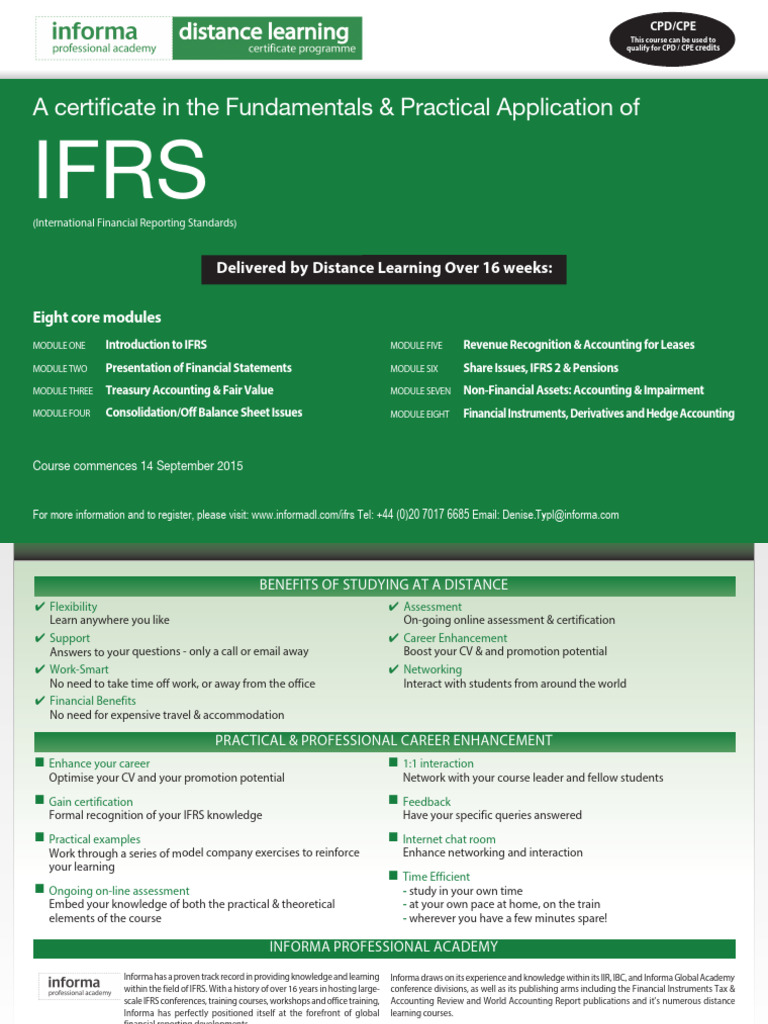 IFRS online course UK | PDF | International Financial Reporting ...
