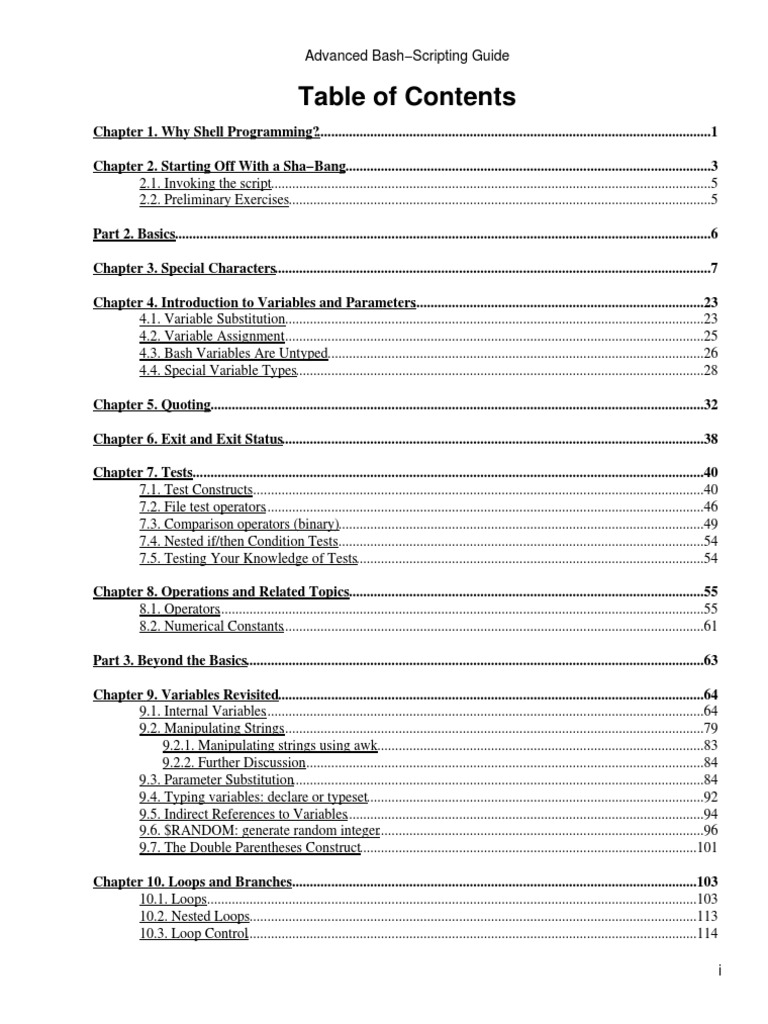 Advanced Bash Scripting Guide Pdf Command Line Interface Scripting Language