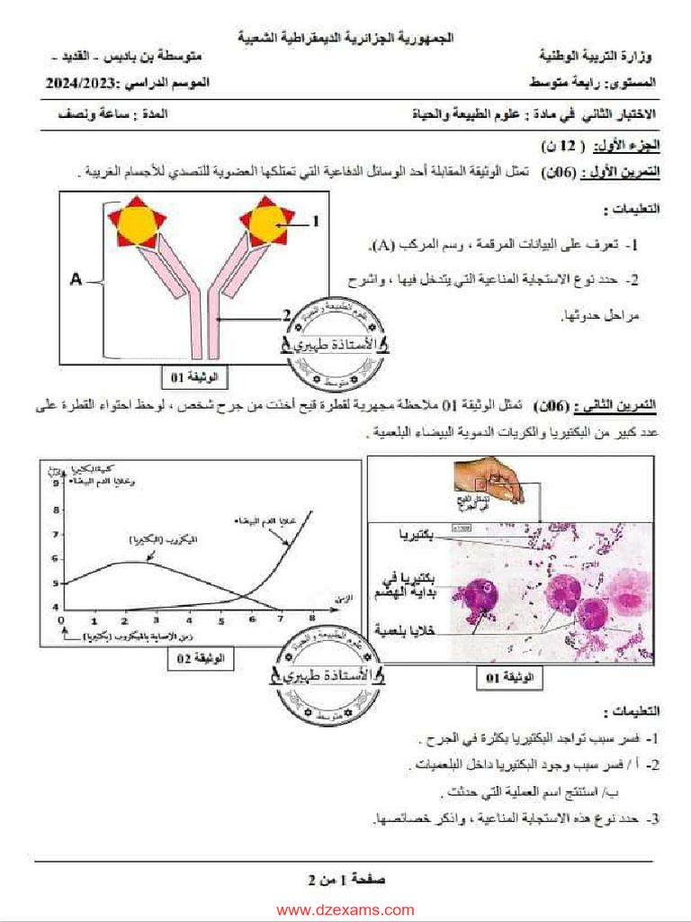 Dzexams 4am Sciences Naturelles 290236 | PDF