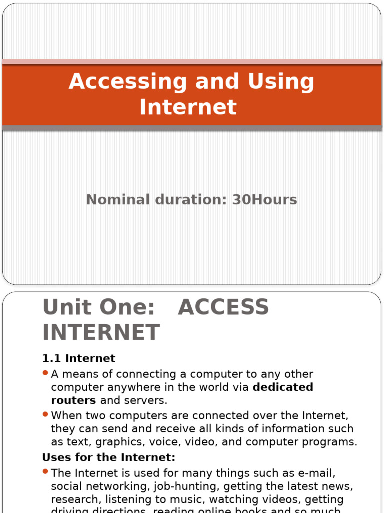 Internet Basics: Access & Browsers Guide | PDF | World Wide Web ...