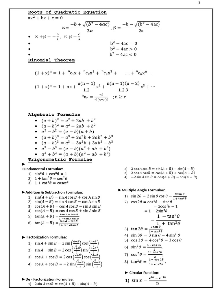 Derivatives and Integration Formulae | PDF | Factorization ...