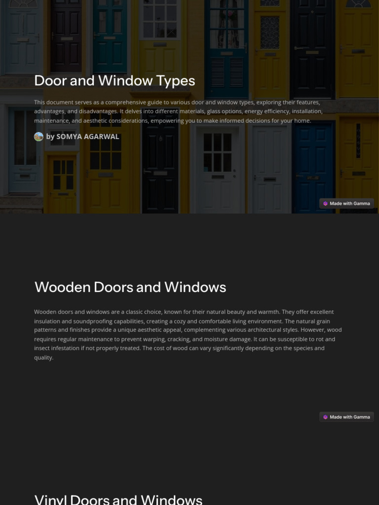 Door and Window Types | PDF | Window | Door