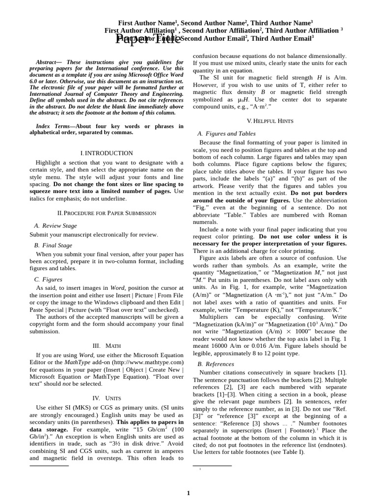 instruction_paperwritting | PDF | Note (Typography) | Bracket