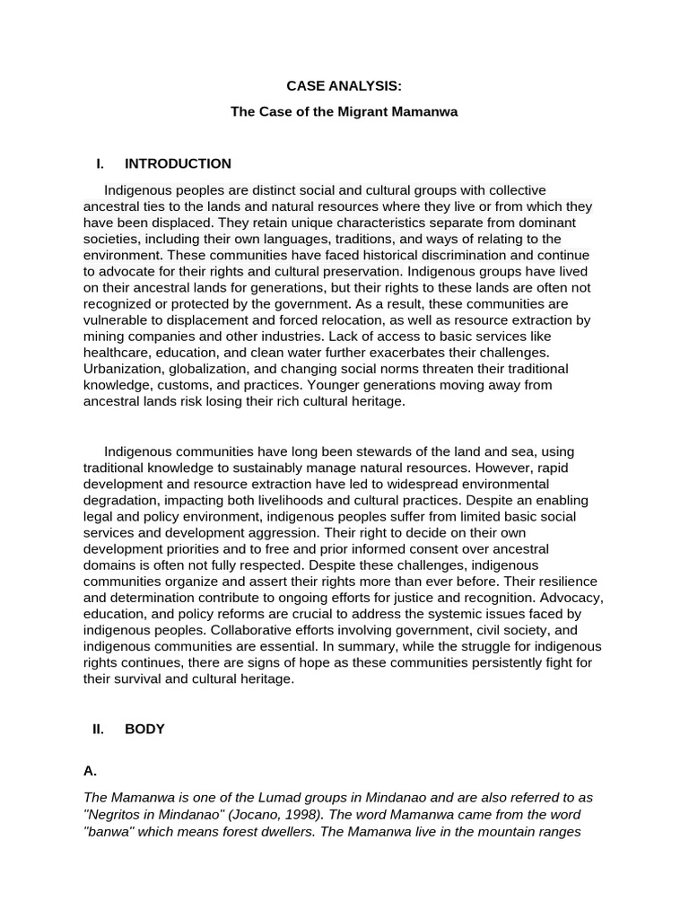 Mamanwa Indigenous Rights and Struggles | PDF