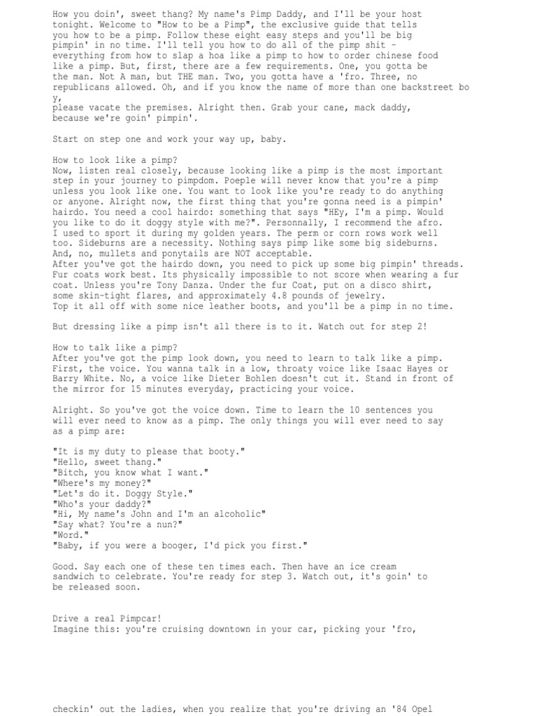 Pimp How To | PDF | Sex | Leisure