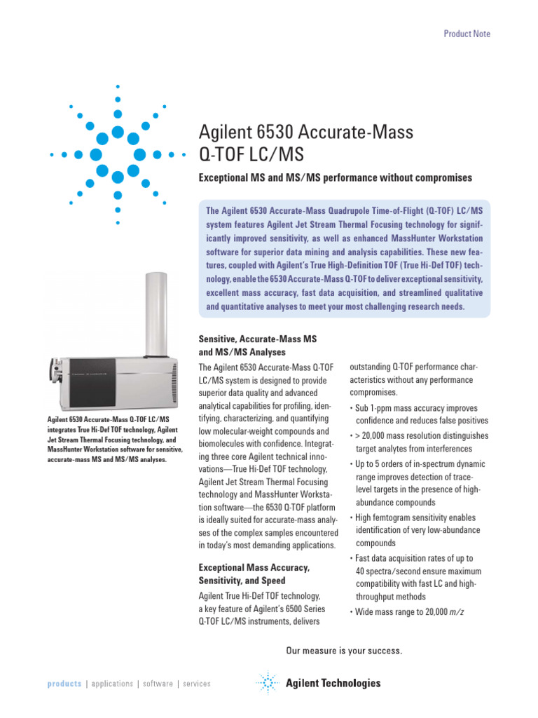 Agilent 6530 Q-TOF LC/MS Overview | PDF | Liquid Chromatography–Mass ...