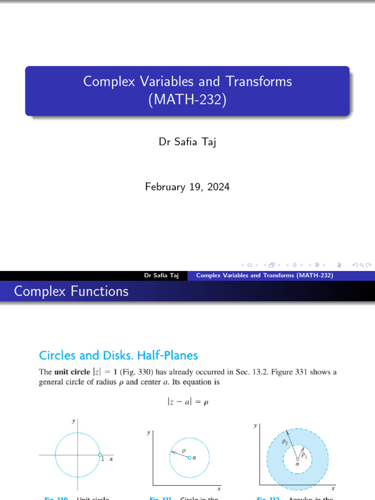 2-Complex Functions MATH University Lecture | PDF | Complex Analysis | Mathematical Analysis