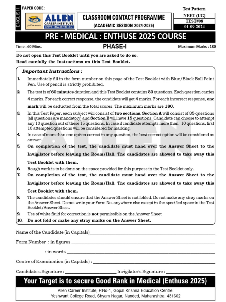 TEST_NO_08_ENTHUSE_D_&_F_BLOCK_&_PERIODIC_TABLE_DT_01_09_2024_1 | PDF ...