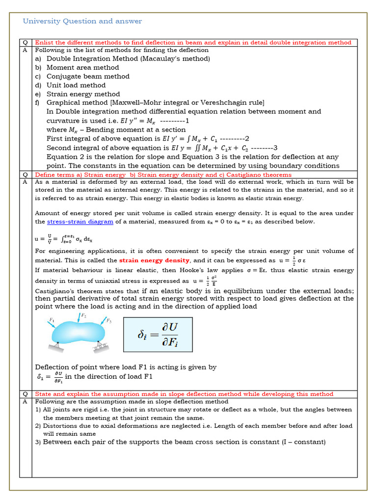 Beam Deflection Methods Explained | PDF | Deformation (Engineering ...
