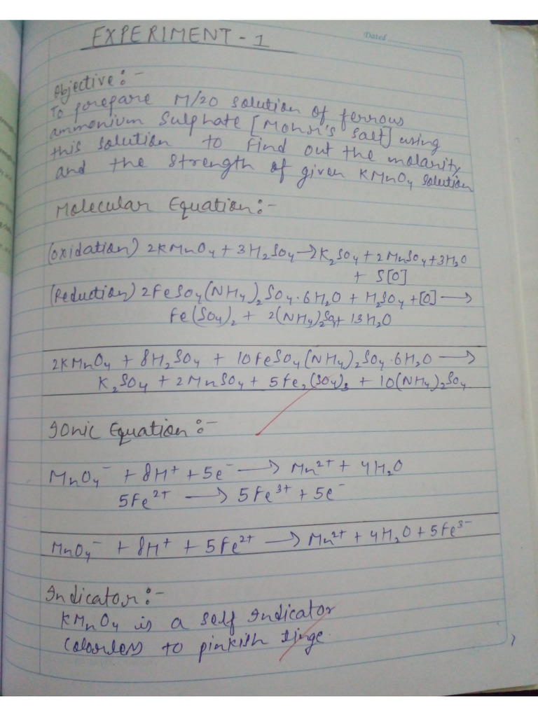 Chem Practical File | PDF