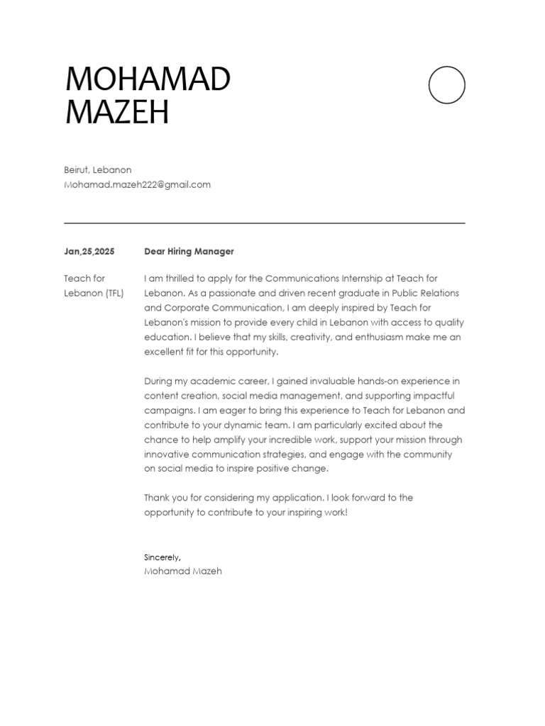 Communications Internship Application | PDF