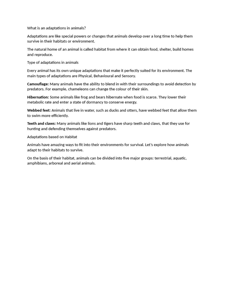 What Is An Adaptations in Animals | PDF | Predation | Pinniped