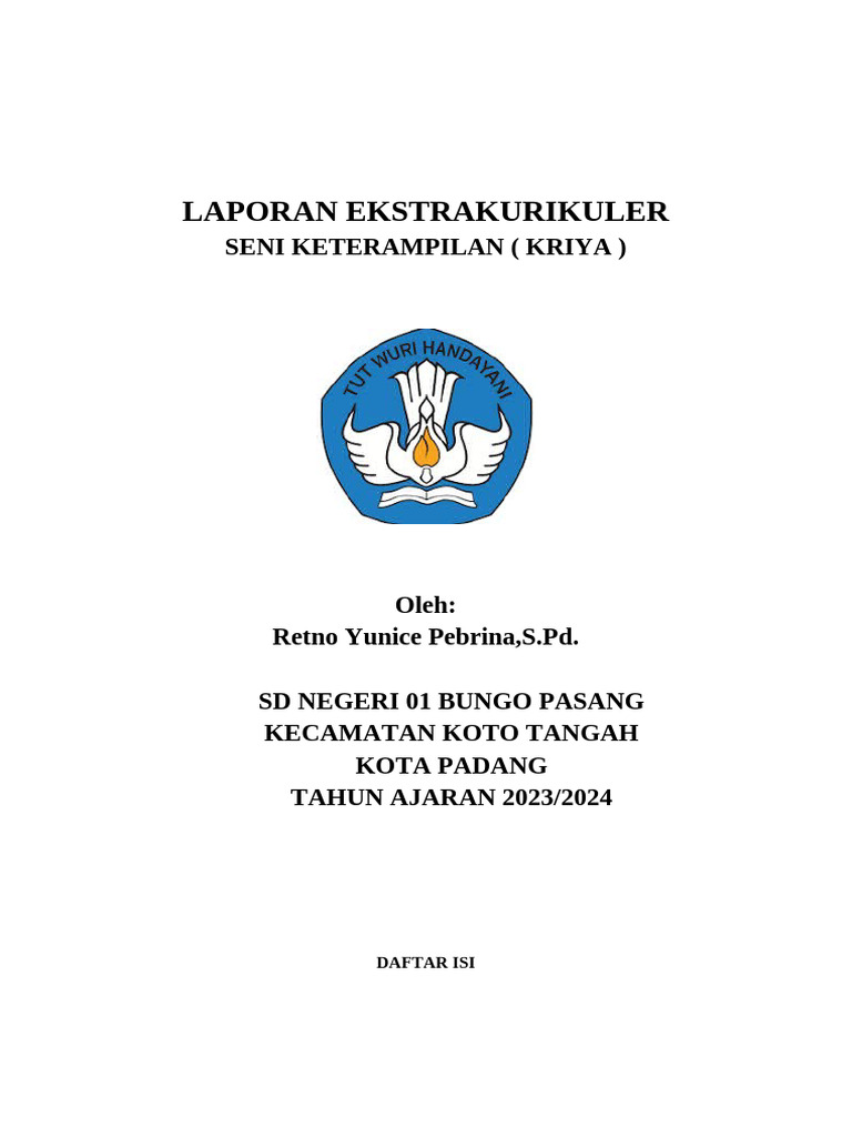 Laporan Ekskul Keterampilan (Kriya) | PDF
