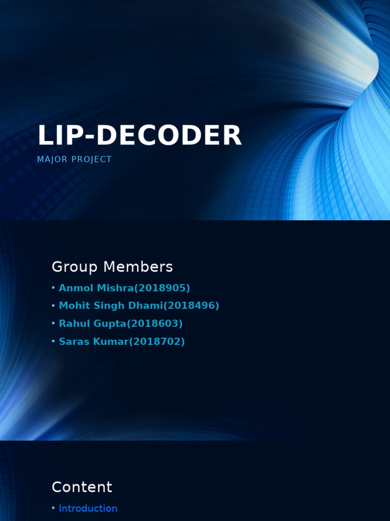 Lip-Decoder | PDF | Data | Speech Recognition