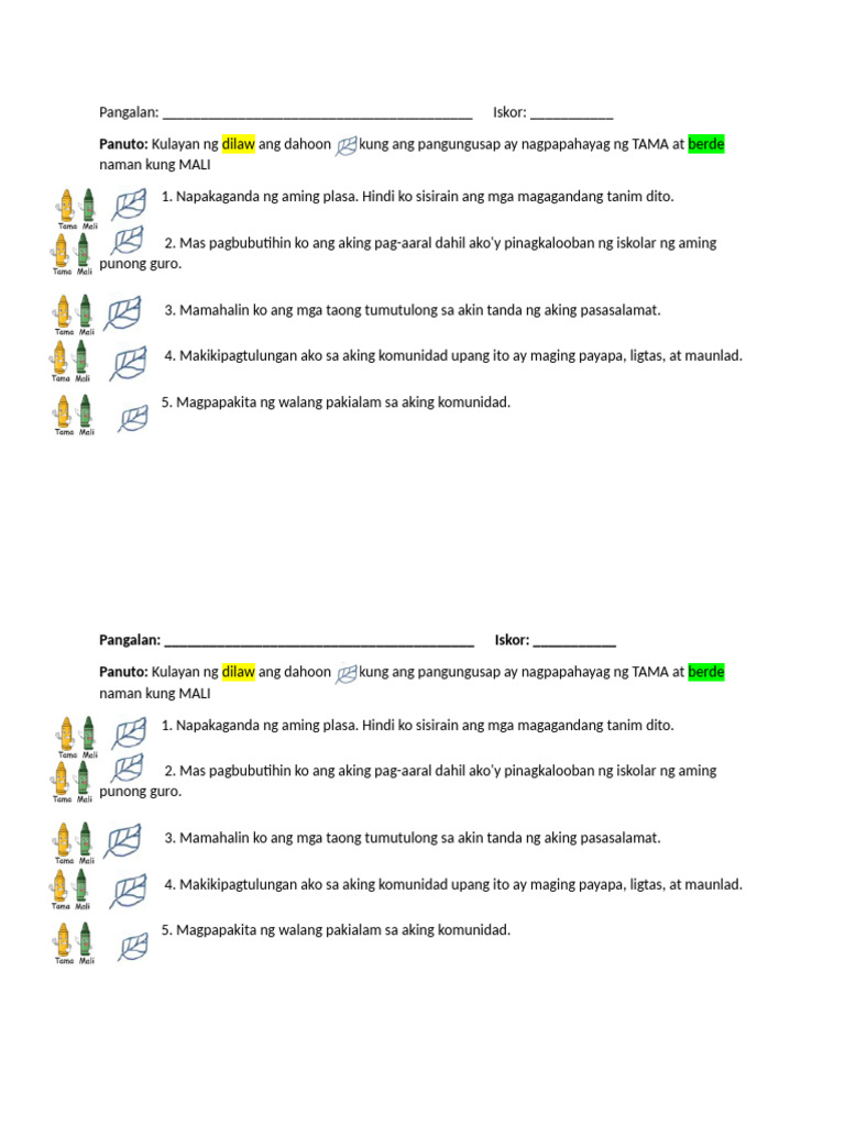 Worksheet Makabansa Week 5 | PDF