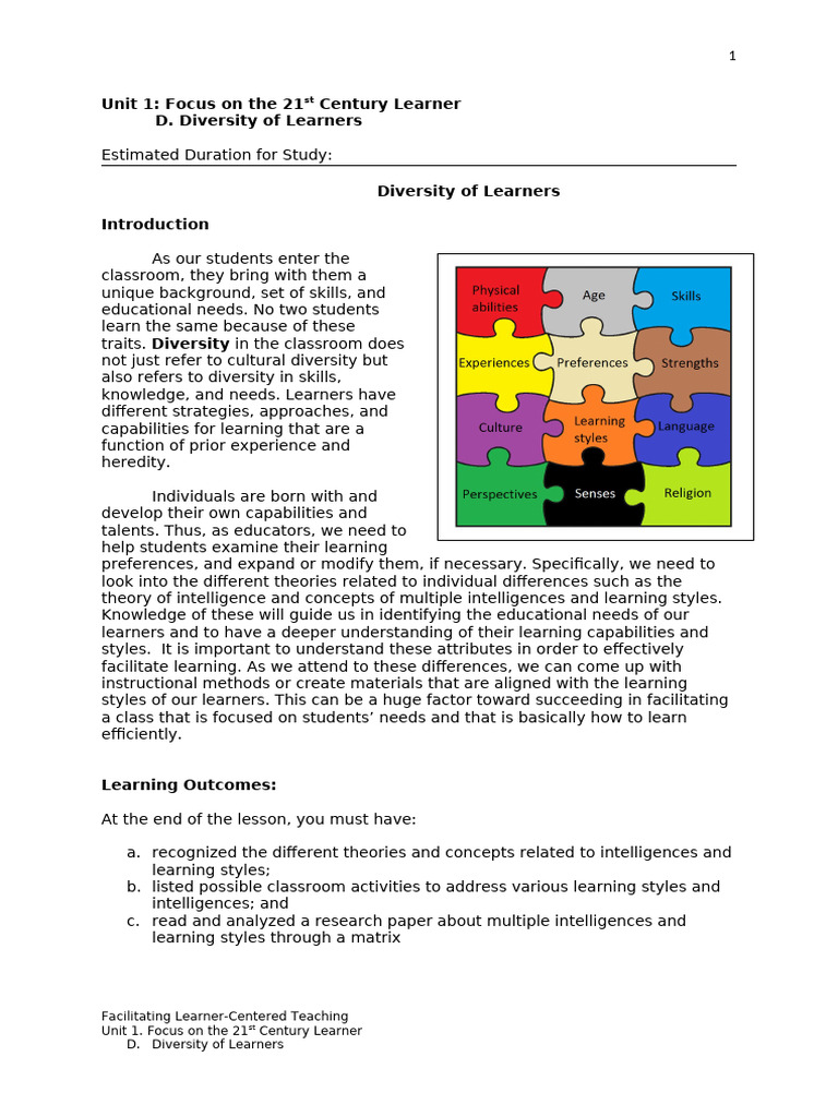 Understanding Learner Diversity in Education | PDF