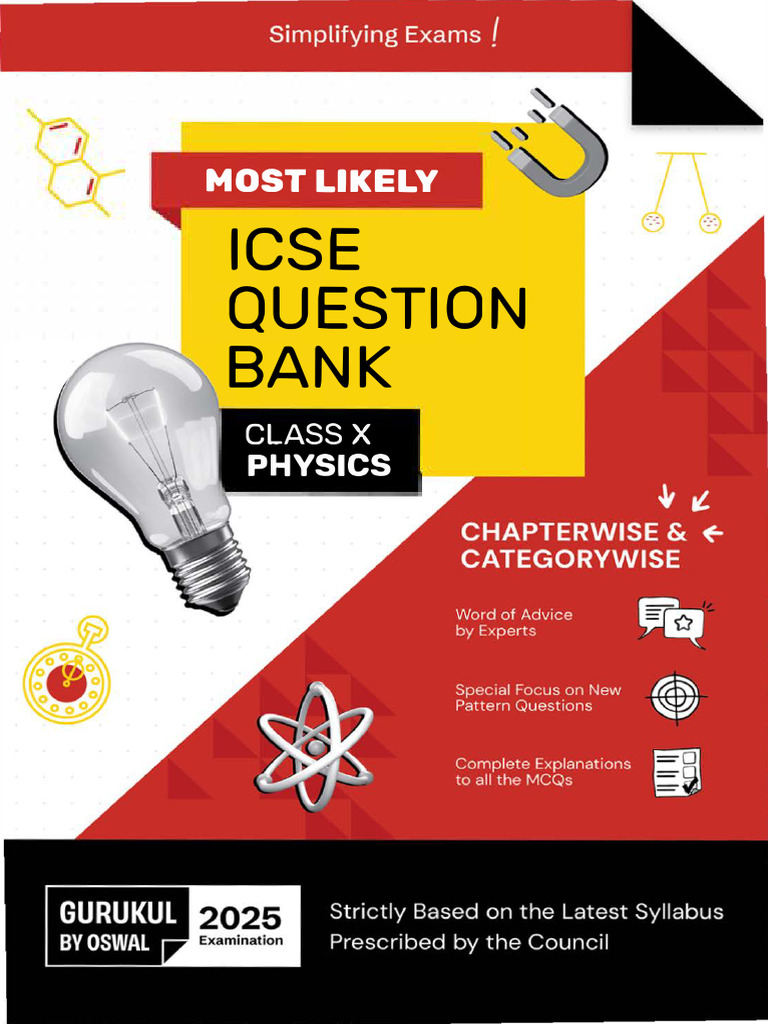 ICSE Class X Physics Question Bank | PDF | Lever | Force