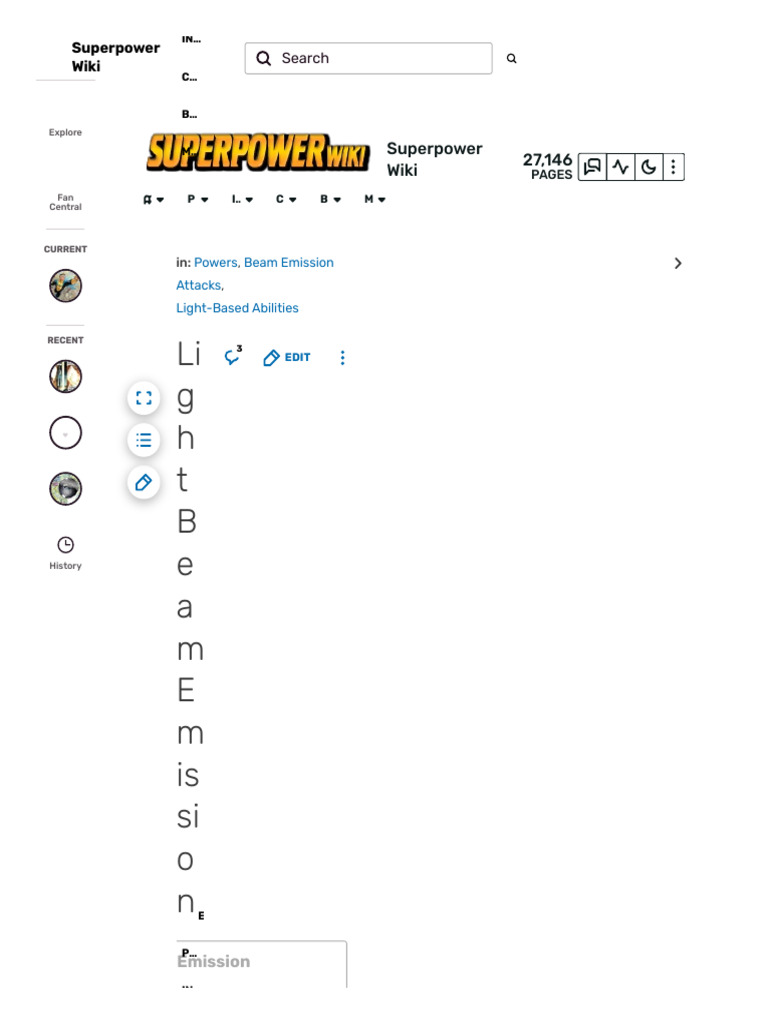 Light Beam Emission - Superpower Wiki - Fandom | PDF | Emission ...