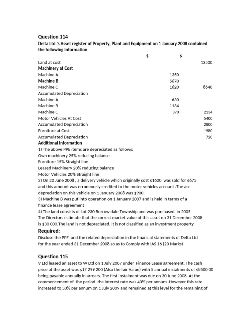 Delta Ltd PPE and Depreciation Analysis | PDF | Depreciation | Interest