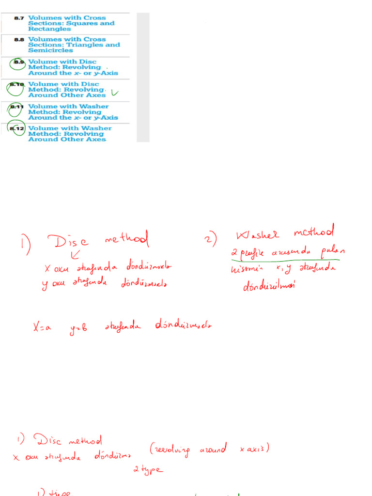 Disc and Washer Method | PDF