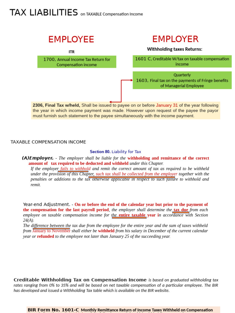 Tax Guide for Employee Compensation | PDF | Payroll Tax | Employee Benefits