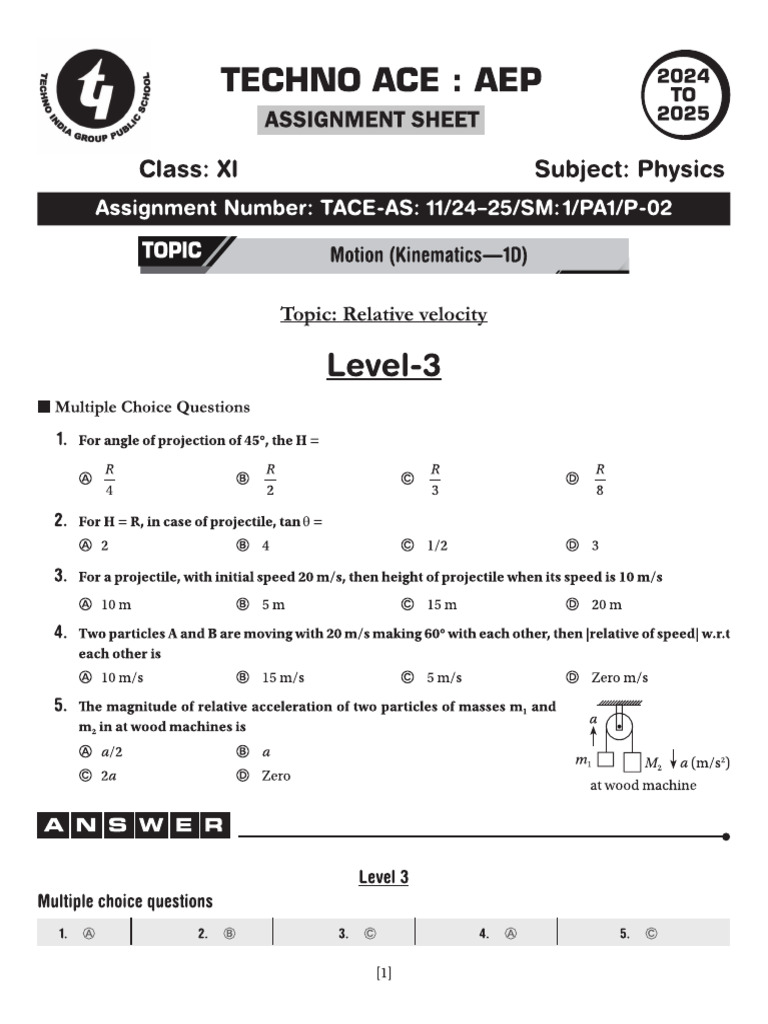 Chapt 02 MotionRelative(Ass L-3) XI (Phy) (1) | PDF