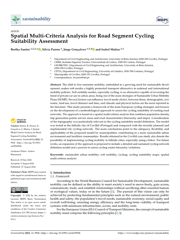 Spatial Multi-Criteria Analysis For Road Segment Cycling | PDF ...