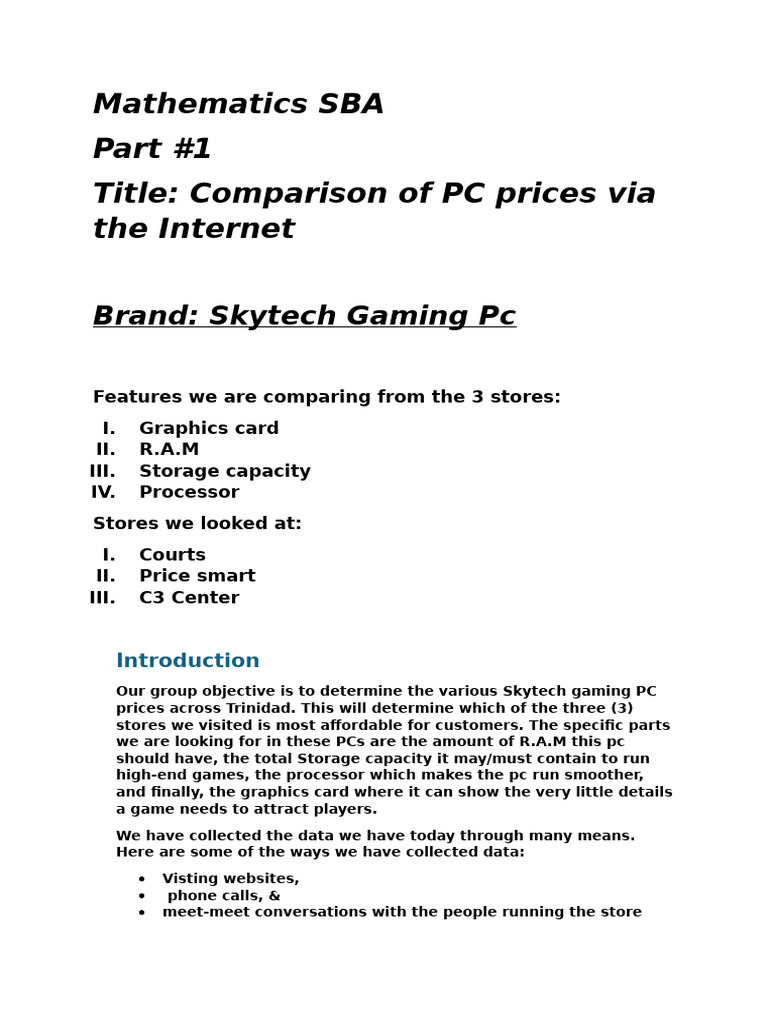 Maths SBA Hire Purchase | PDF