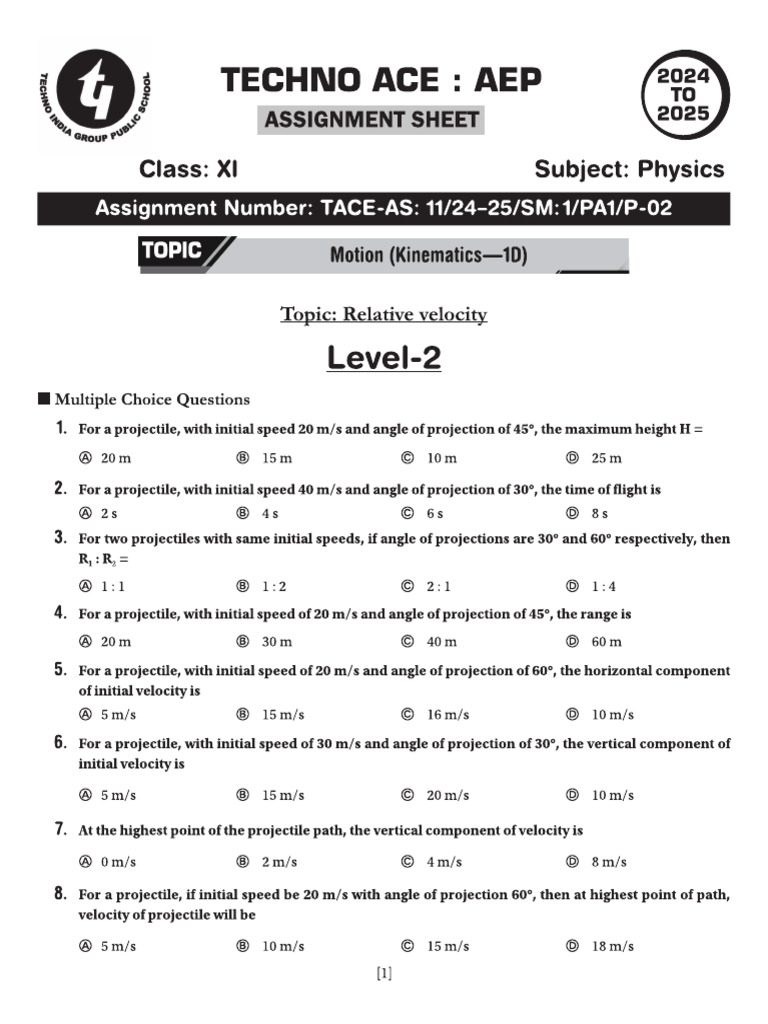 Chapt 02 MotionRelative (Ass L-2) XI (Phy) | PDF