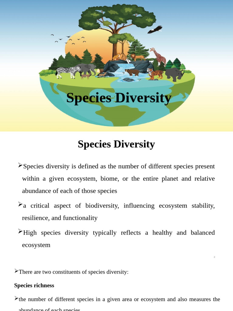 Understanding Species Diversity and Conservation | PDF | Biodiversity ...