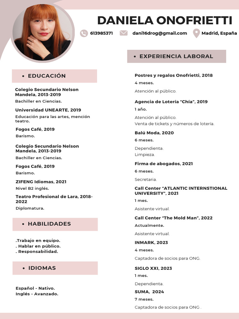 CV Daniela Onofrietti | PDF