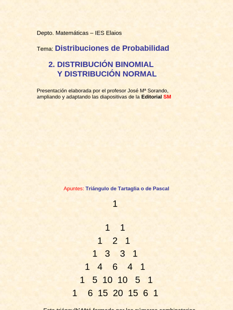 Distribuciones Binomial y Normal | PDF | Distribución normal | Probabilidad
