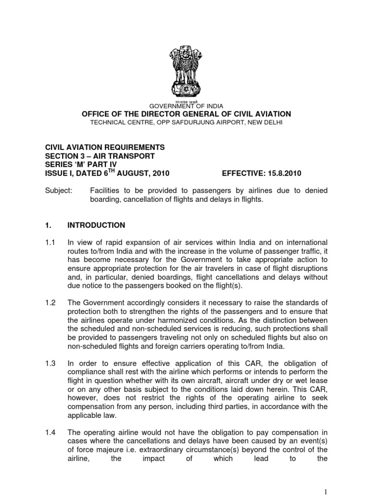 Civil Aviation Requirement Section 3 Series M Part IV Facilities On ...