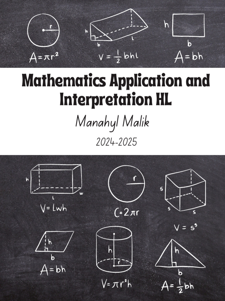 Black White Hand-drawn Math Notebook Cover | PDF