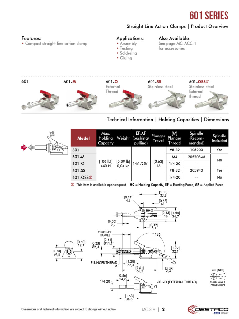 601 Series Straight Line Clamps Guide | PDF